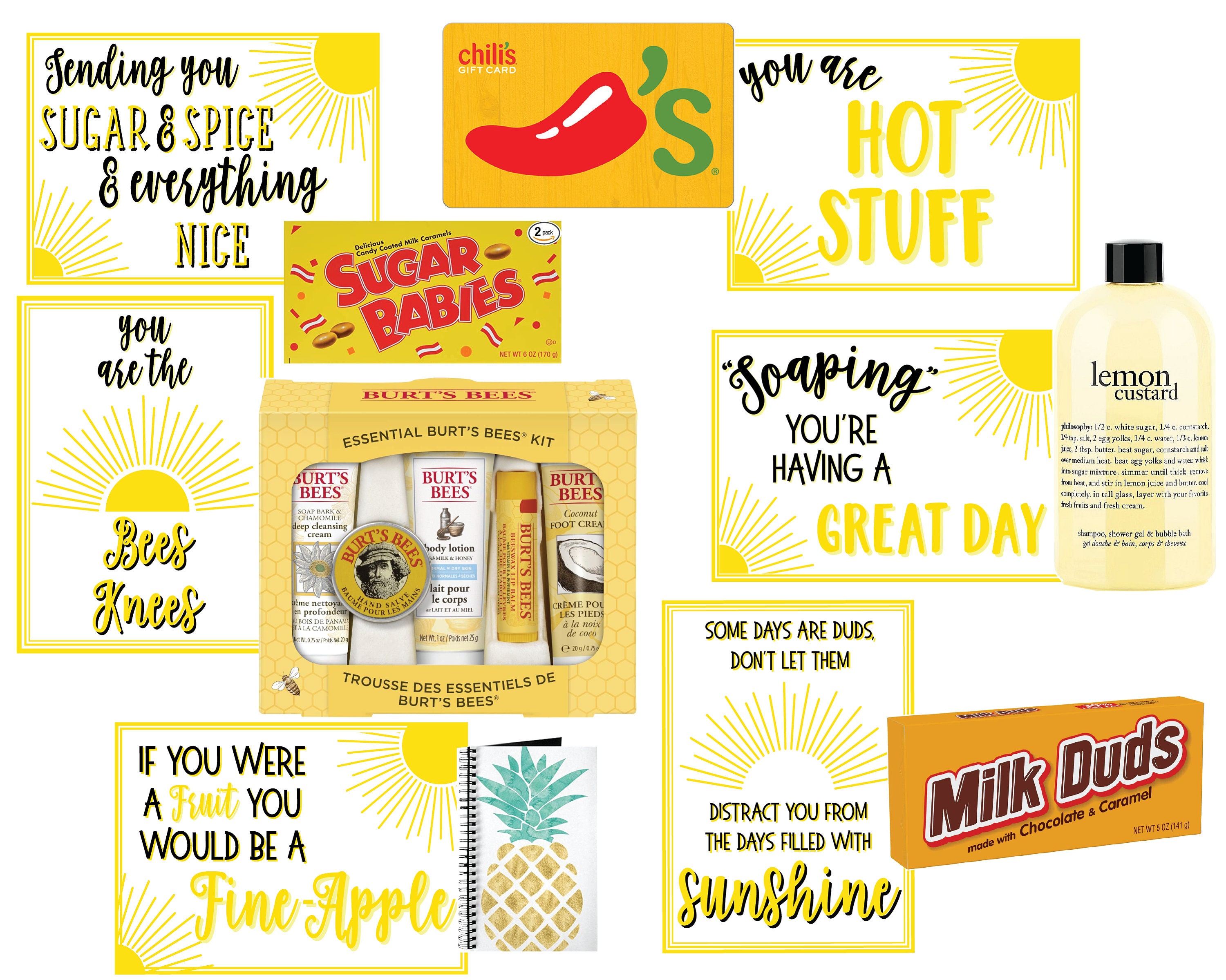 48 Sunshine Box Printable Gift Tags - Sunshine Care Package Inserts ...