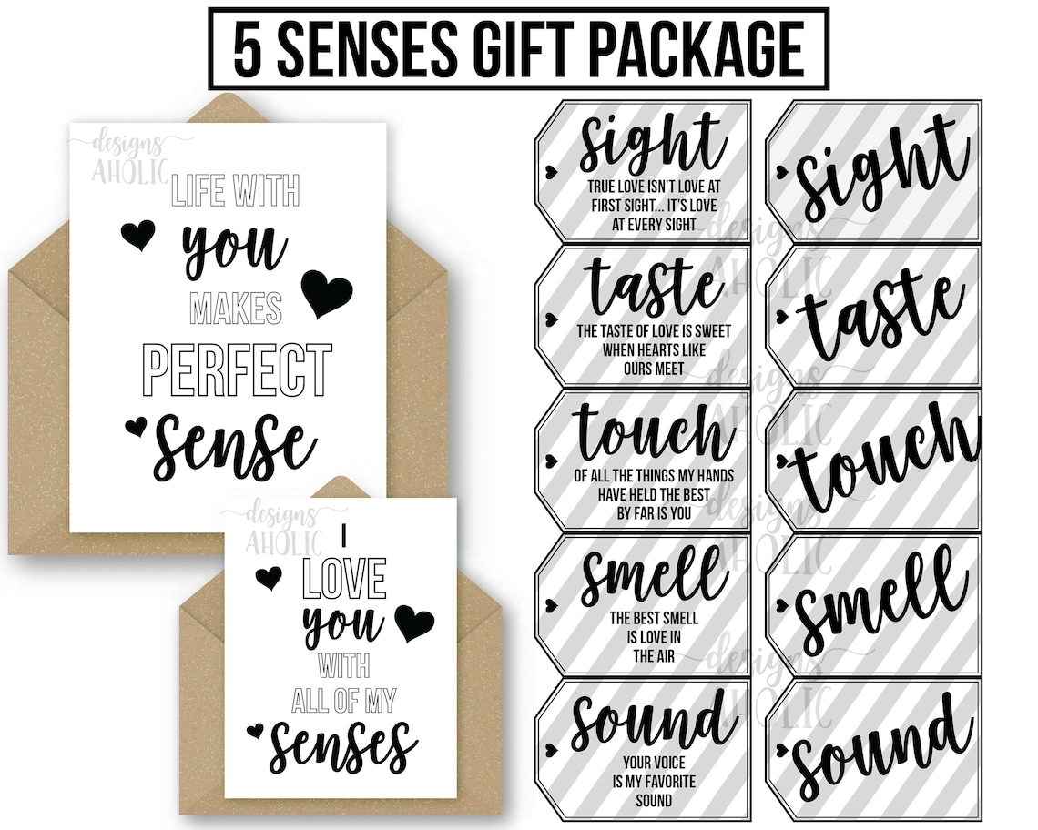 5 Senses Gift Tags Cards & Ideas Gift for Boyfriend - Etsy