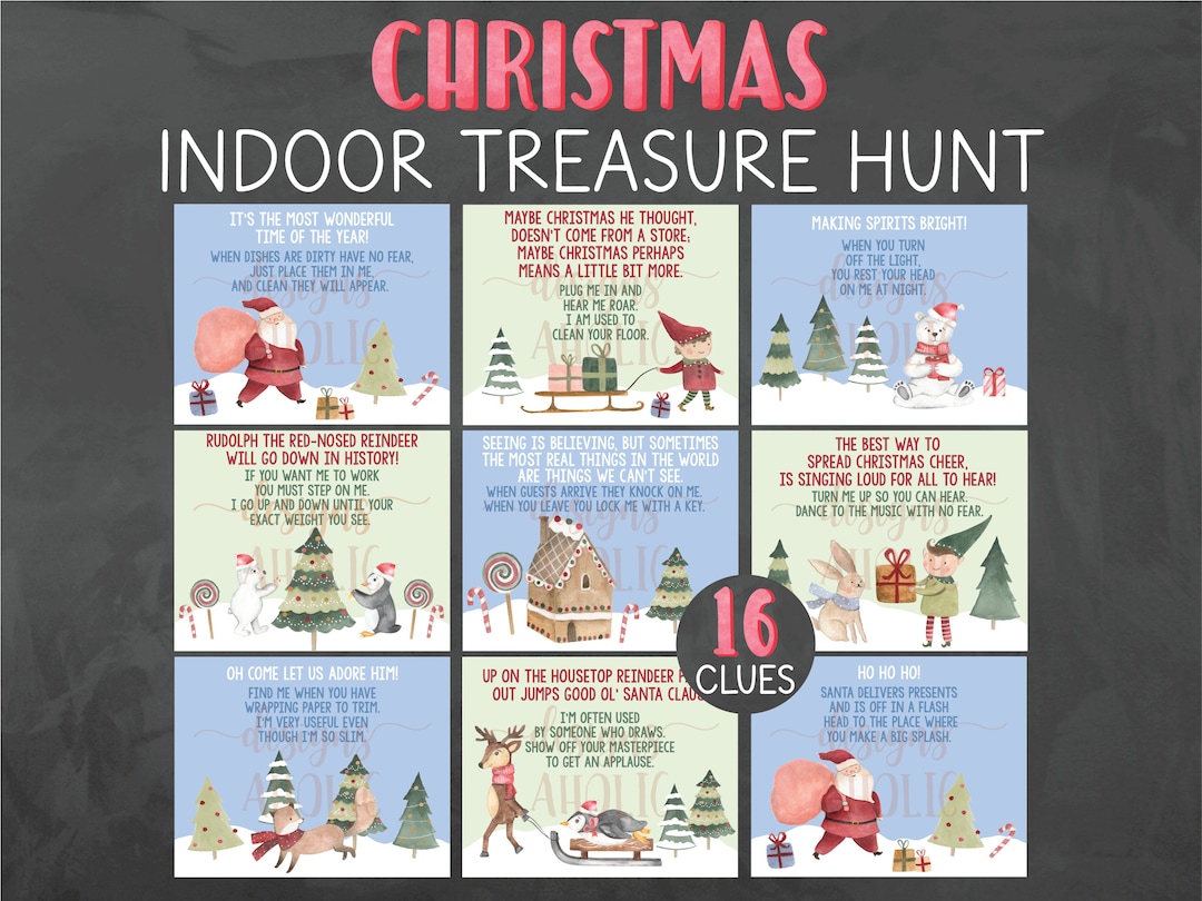 NEW Indoor Christmas Treasure Hunt - Indoor Christmas Scavenger Hunt ...