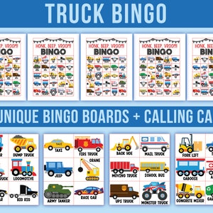 Truck Birthday Party Game Bundle - Vehicle Birthday Party Games - Car ...