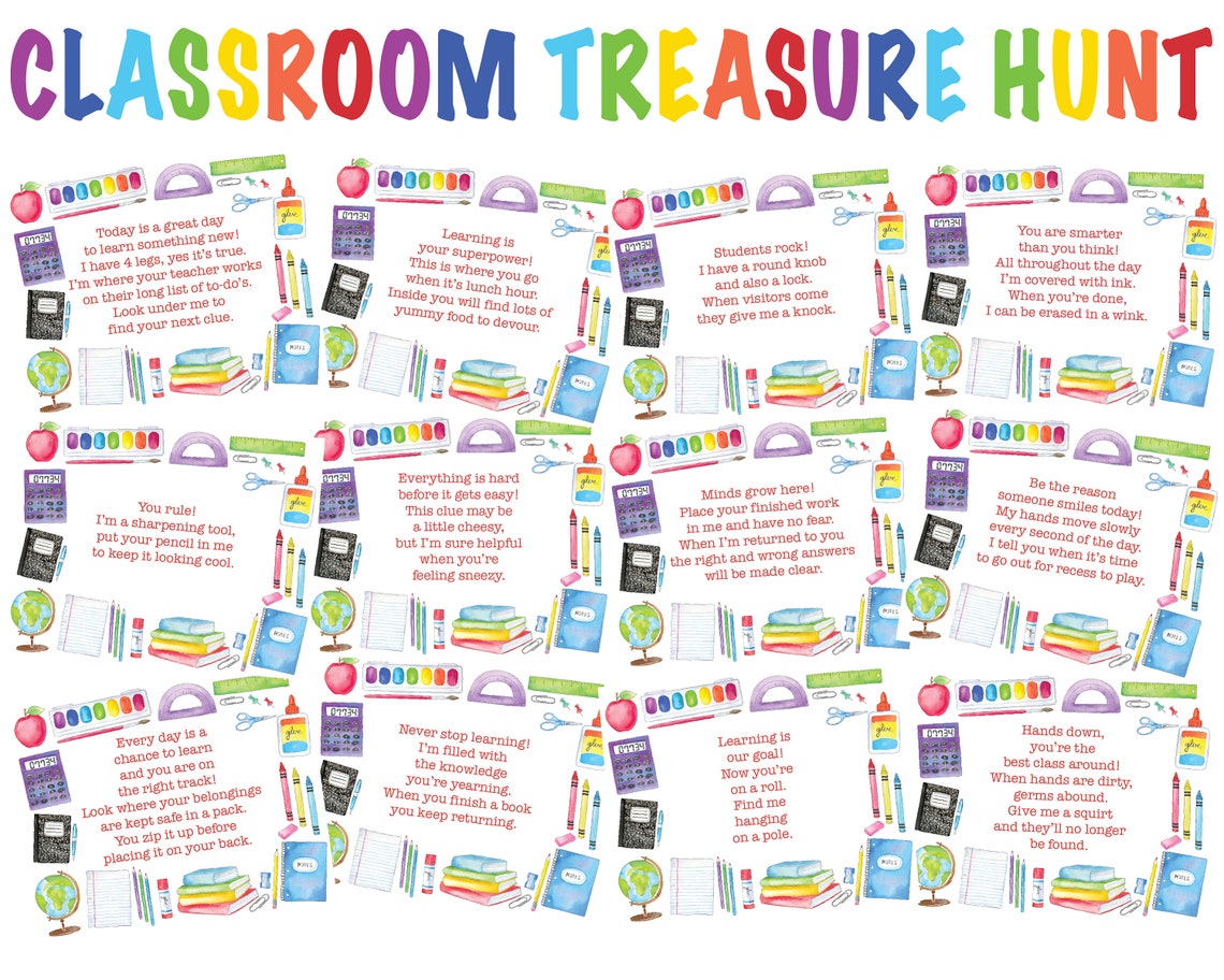 Classroom Treasure Hunt School Treasure Hunt Classroom - Etsy
