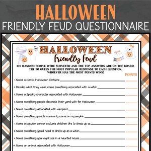 Halloween Friendly Feud - Halloween Friendly Feud Game - Halloween ...