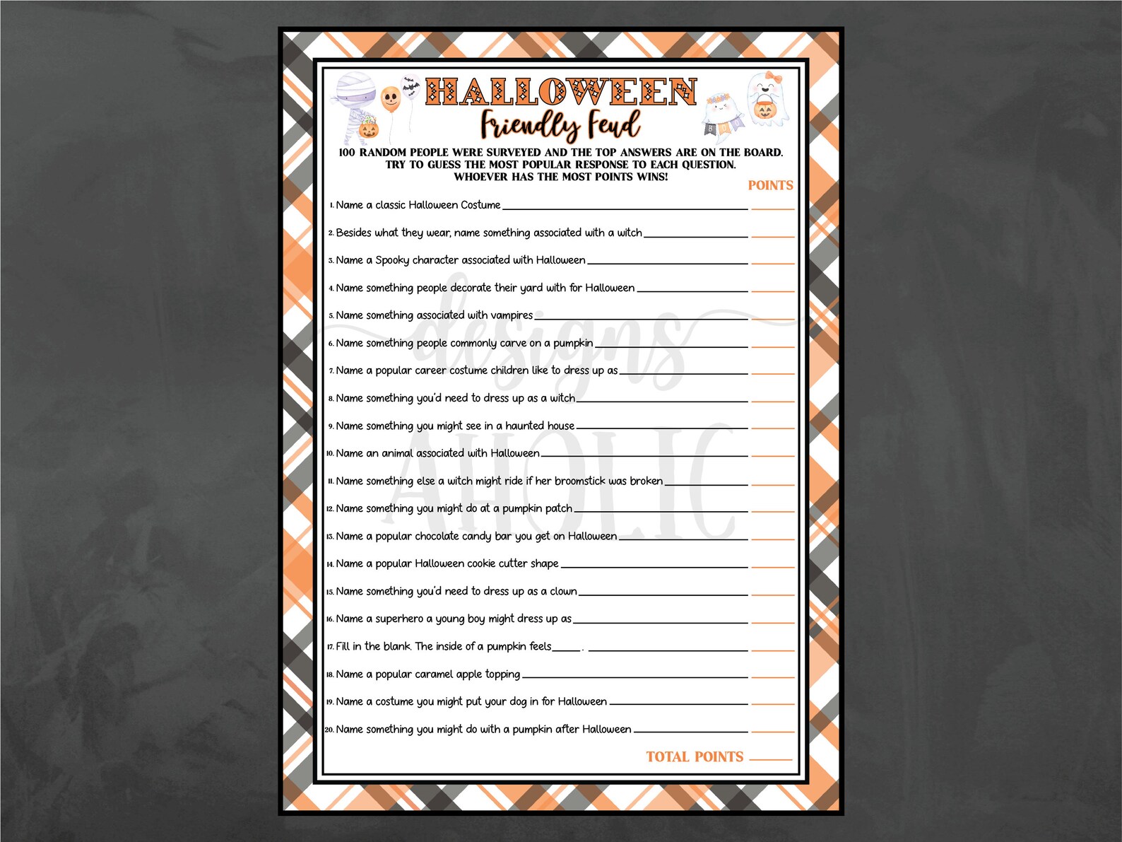 Halloween Friendly Feud Halloween Friendly Feud Game Halloween Friendly ...