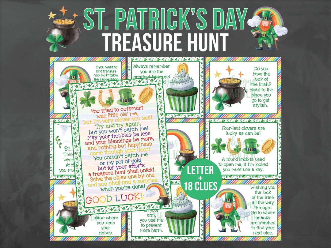 St. Patrick's Day Treasure Hunt and Leprechaun Letter - St Patricks Day ...
