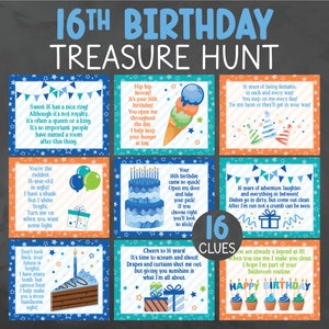 16th Birthday Treasure Hunt - Sweet 16 Birthday Scavenger Hunt - Teen ...