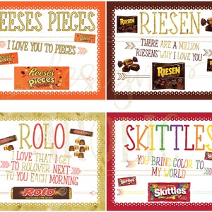 26 Love Candy Bar Gift Tags 26 Anniversary Candy Bar Gift - Etsy Canada