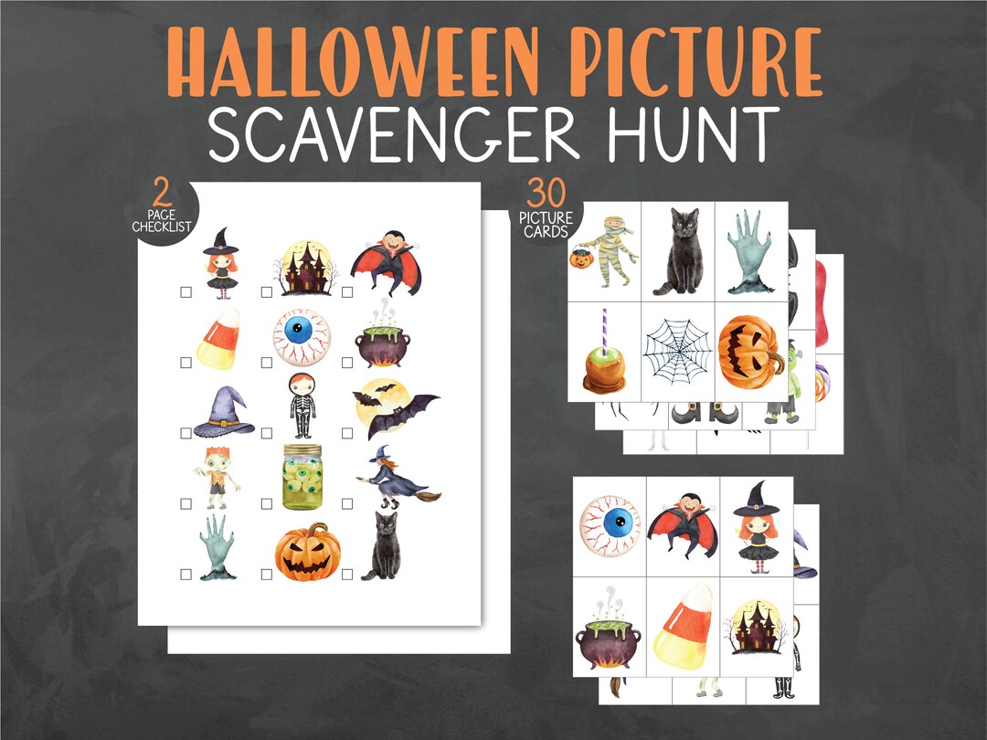 Toddler Picture Halloween Scavenger Hunt - Toddler Halloween Picture ...