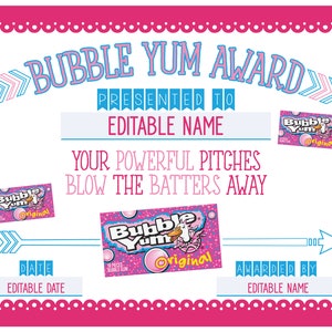 38 Softball Candy Bar Award Certificates Softball Candy Bar - Etsy UK