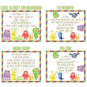 Monster Treasure Hunt - Monster Scavenger Hunt - Monster Party Games ...