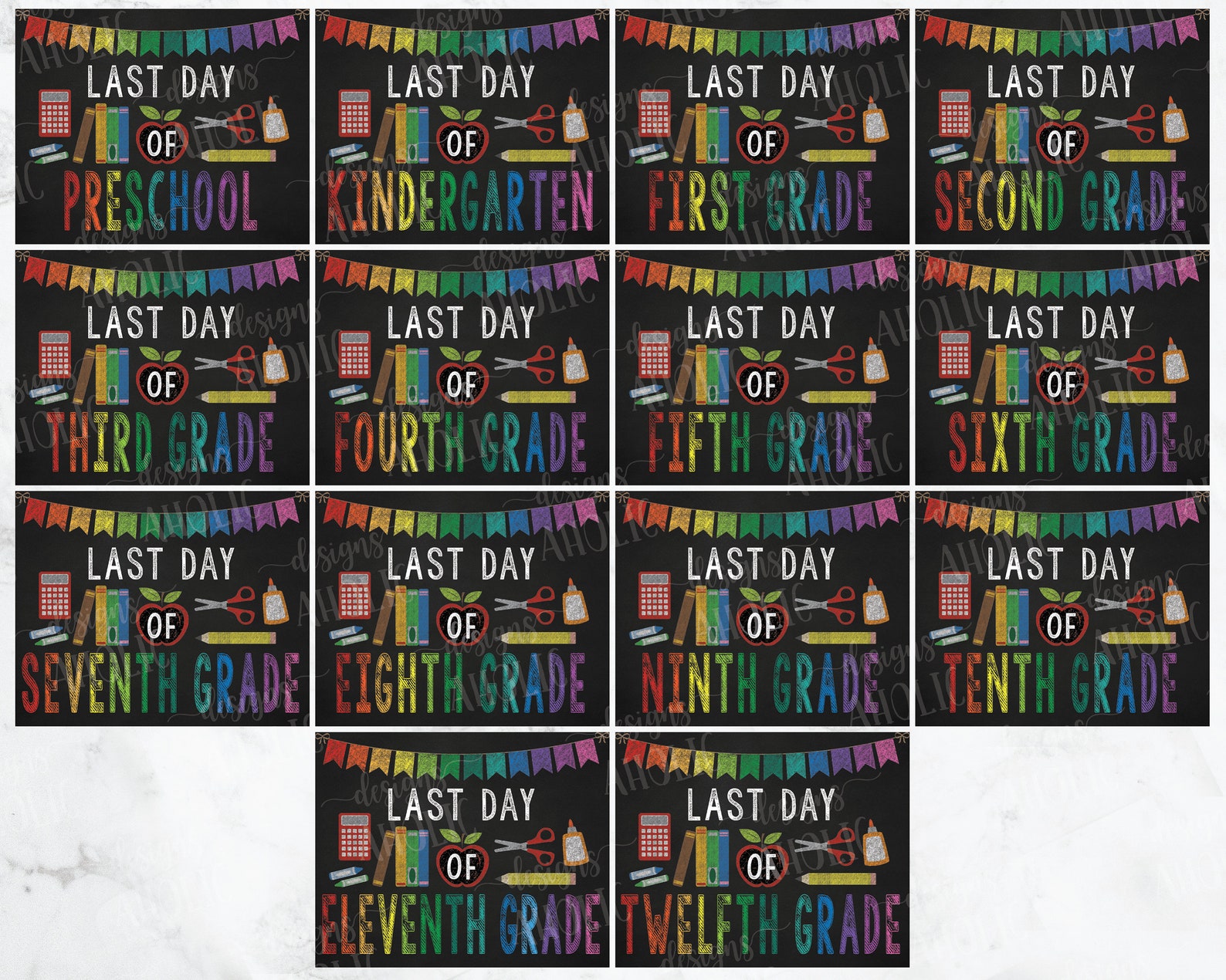 First Day of School Signs Back to School Signs Instant Download First ...