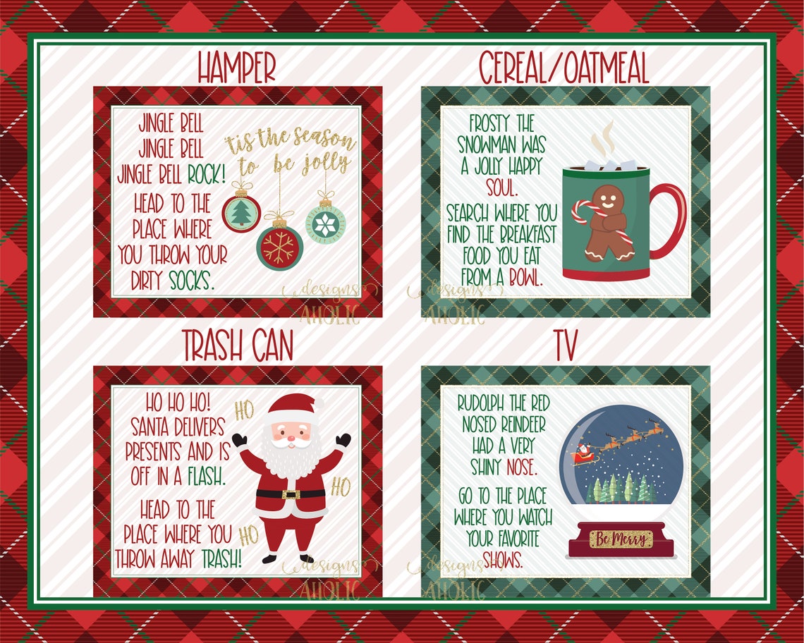 Indoor Christmas Treasure Hunt - Indoor Christmas Scavenger Hunt ...