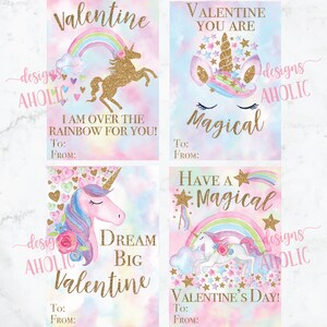 Unicorn Valentines Day Cards - Unicorn Valentines - Unicorn Rainbow ...
