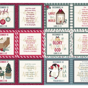 Christmas Scripture Advent Calendar Cards - Printable Scripture Advent ...