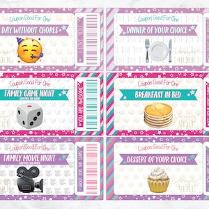Printable Emoji Reward Coupons for Kids - Kid Reward Coupons - Gift ...