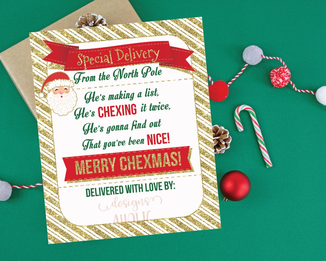 Chex Mix Christmas Gift Tag - Chex Mix Gift Tag - Chex Christmas Gift ...