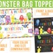 Create a Monster Bag Topper Label Treat Bag Make a Monster - Etsy