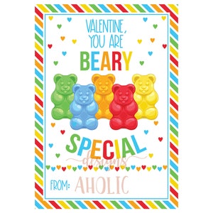Gummy Bear Valentine Cards - Gummy Bear Valentines - Gummy Valentine ...