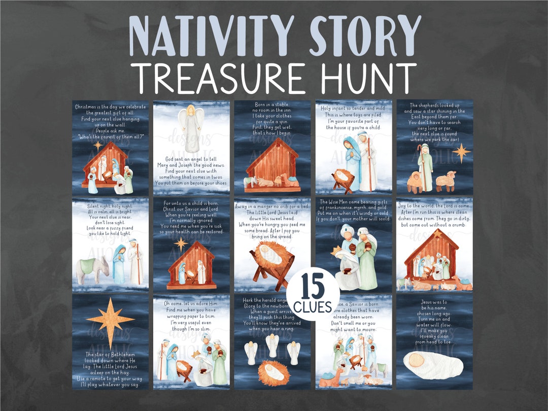 Nativity Treasure Hunt - Nativity Scavenger Hunt - Nativity Christmas ...