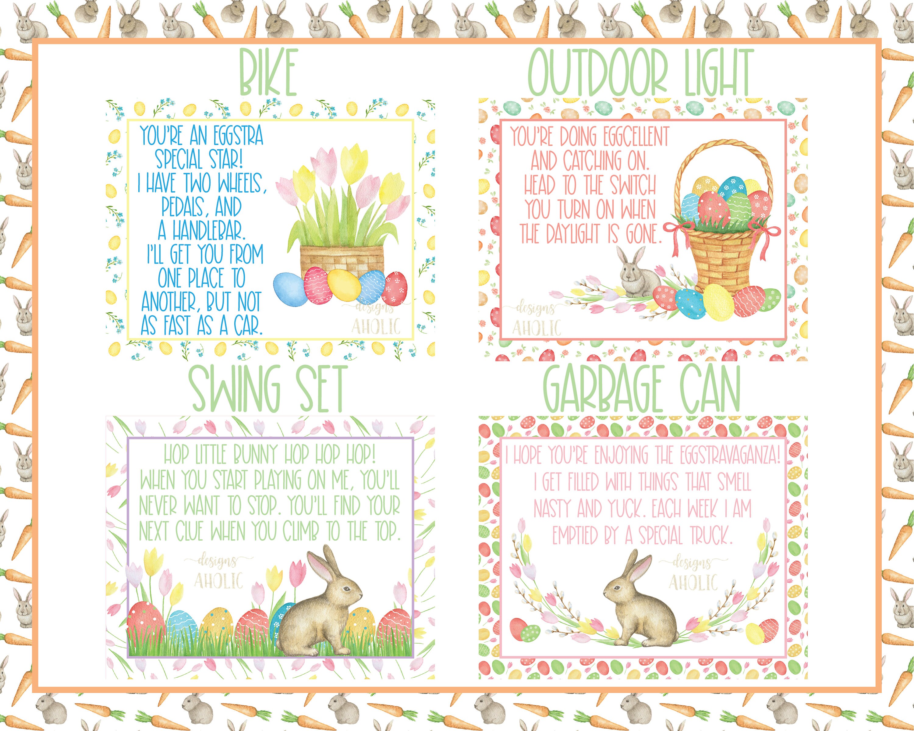Outdoor Easter Treasure Hunt Clues Outdoor Easter Scavenger - Etsy Canada