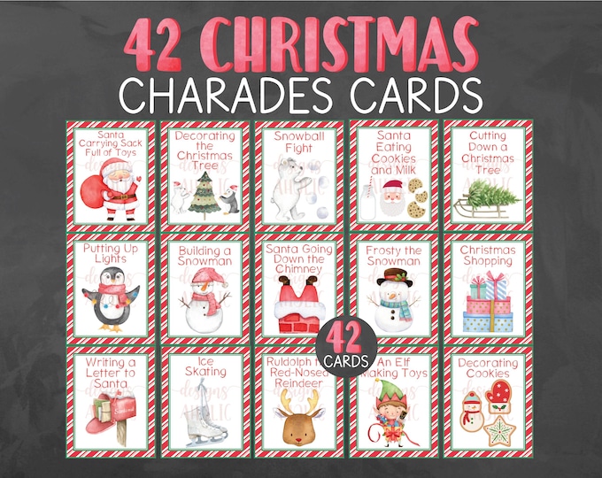 Christmas Charades for Kids With Picture Clues / Kids Christmas Games ...