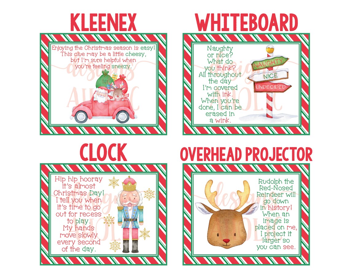 Classroom Christmas Treasure Hunt School Christmas Treasure - Etsy