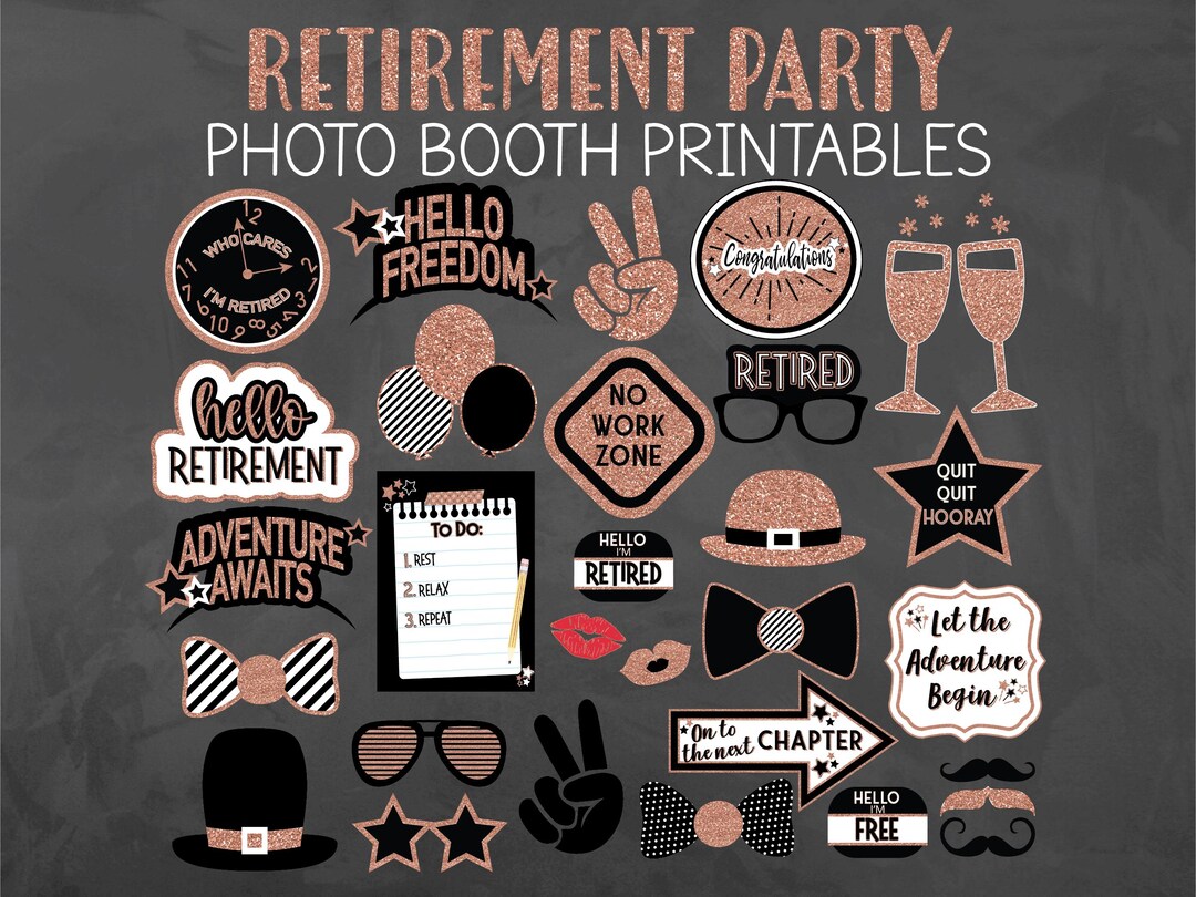 Retirement Party Photo Booth Printables - Retirement Party Decor ...