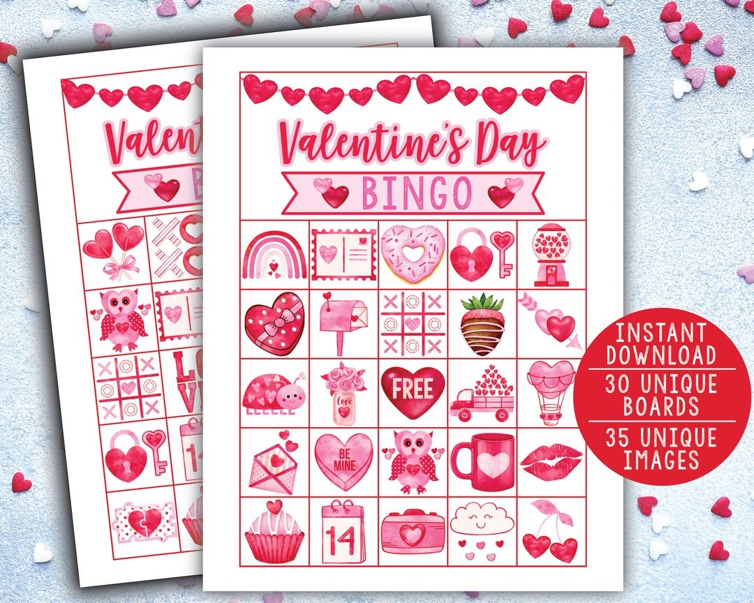 Valentine's Day BINGO Game Valentines Bingo Classroom Valentine's Day ...