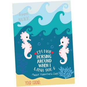 Sea Creature Valentines Day Cards - Crab Valentines - Turtle Valentines ...