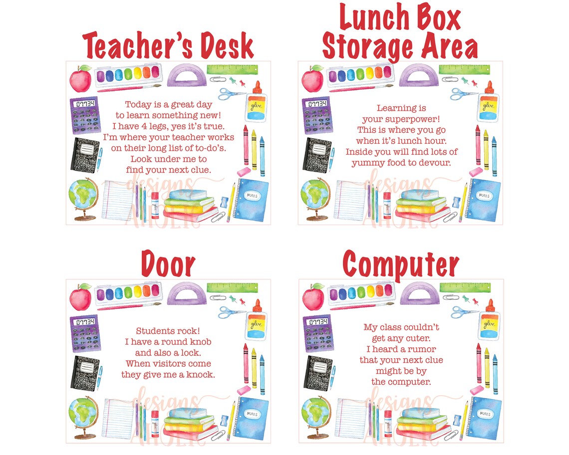Classroom Treasure Hunt - School Treasure Hunt - Classroom Scavenger ...