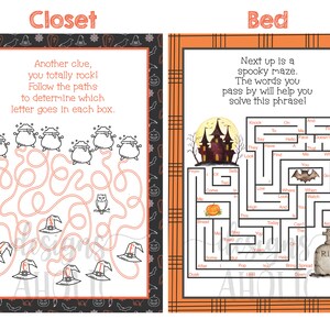 Indoor Halloween Puzzle Treasure Hunt - Halloween Puzzle Scavenger Hunt ...