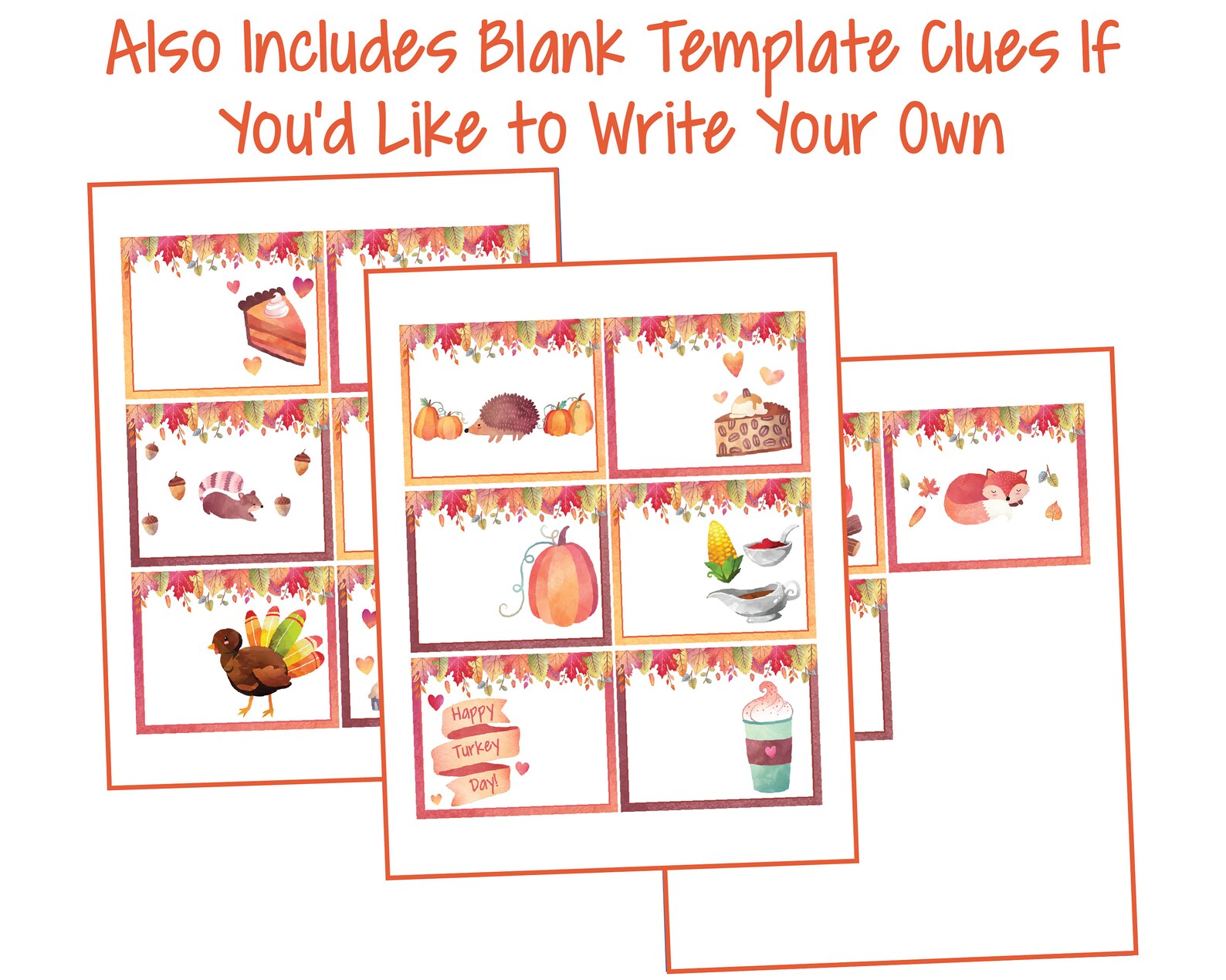 Thanksgiving Treasure Hunt Clues - Thanksgiving Scavenger Hunt Clues ...
