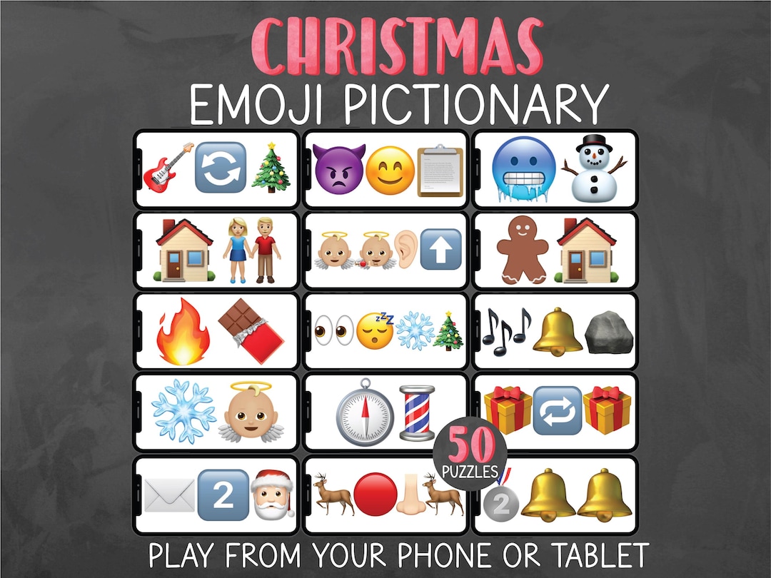 Christmas Emoji Pictionary Digital Version - Christmas Game Emoji Pictionary From Phone ...