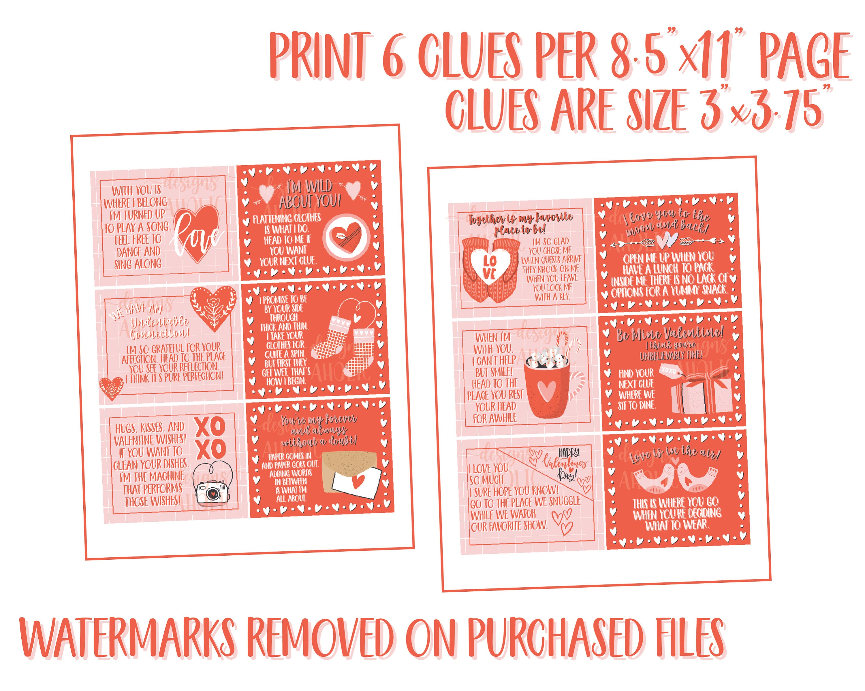 Couple's Valentine's Day Treasure Hunt - Spouse Valentines Scavenger ...