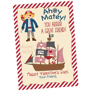 Chips Ahoy Valentine Cards - Pirate Valentine Cards - Girl Pirate ...