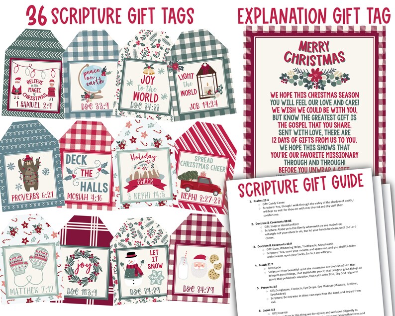 12 Days Of Christmas Missionary Scripture T Tags Lds Etsy