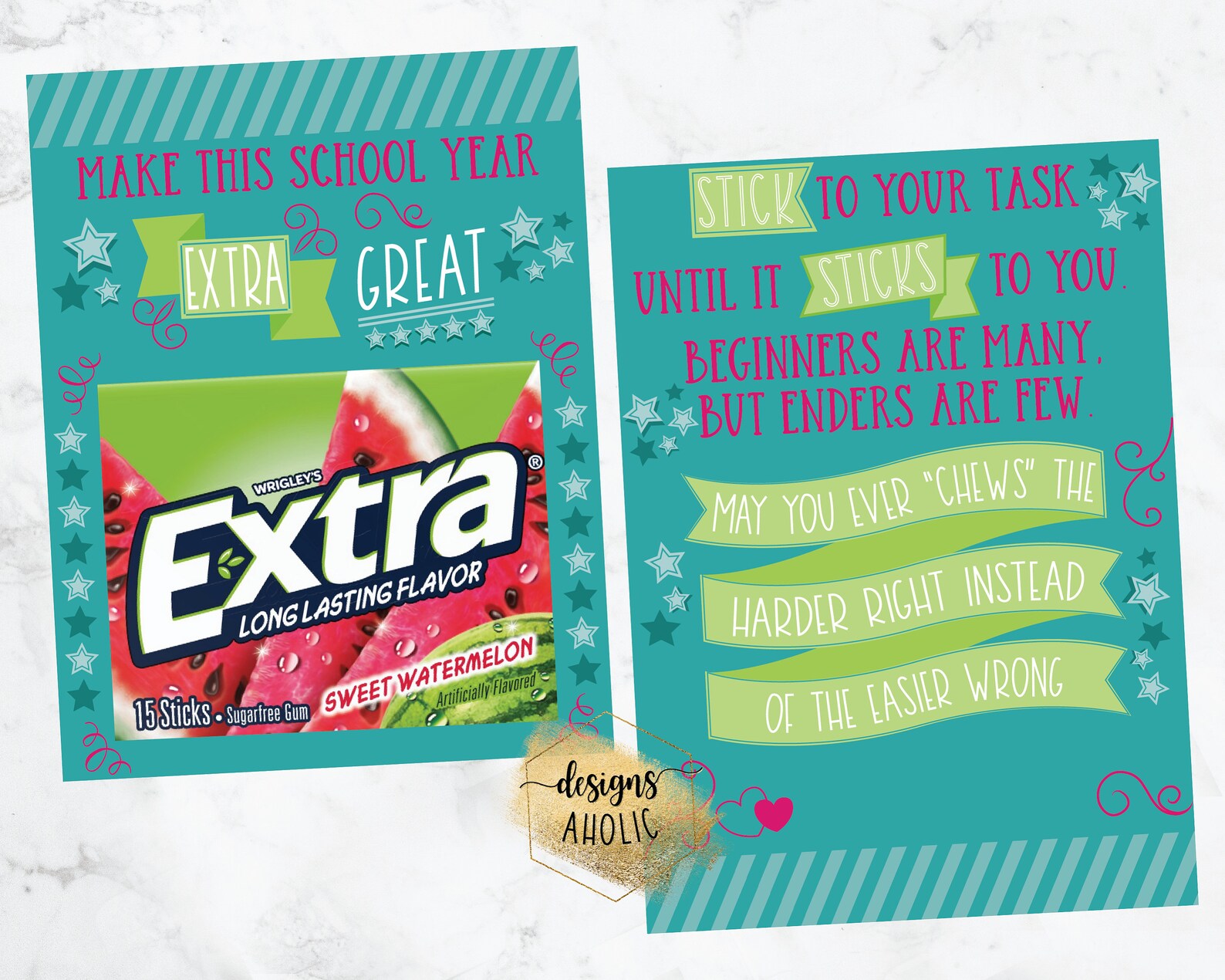 Back to School Gift Tag Extra Gum Gift Tag Gum Back to - Etsy