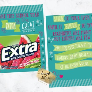 Back to School Gift Tag - Extra Gum Gift Tag - Gum Back to School Gift ...