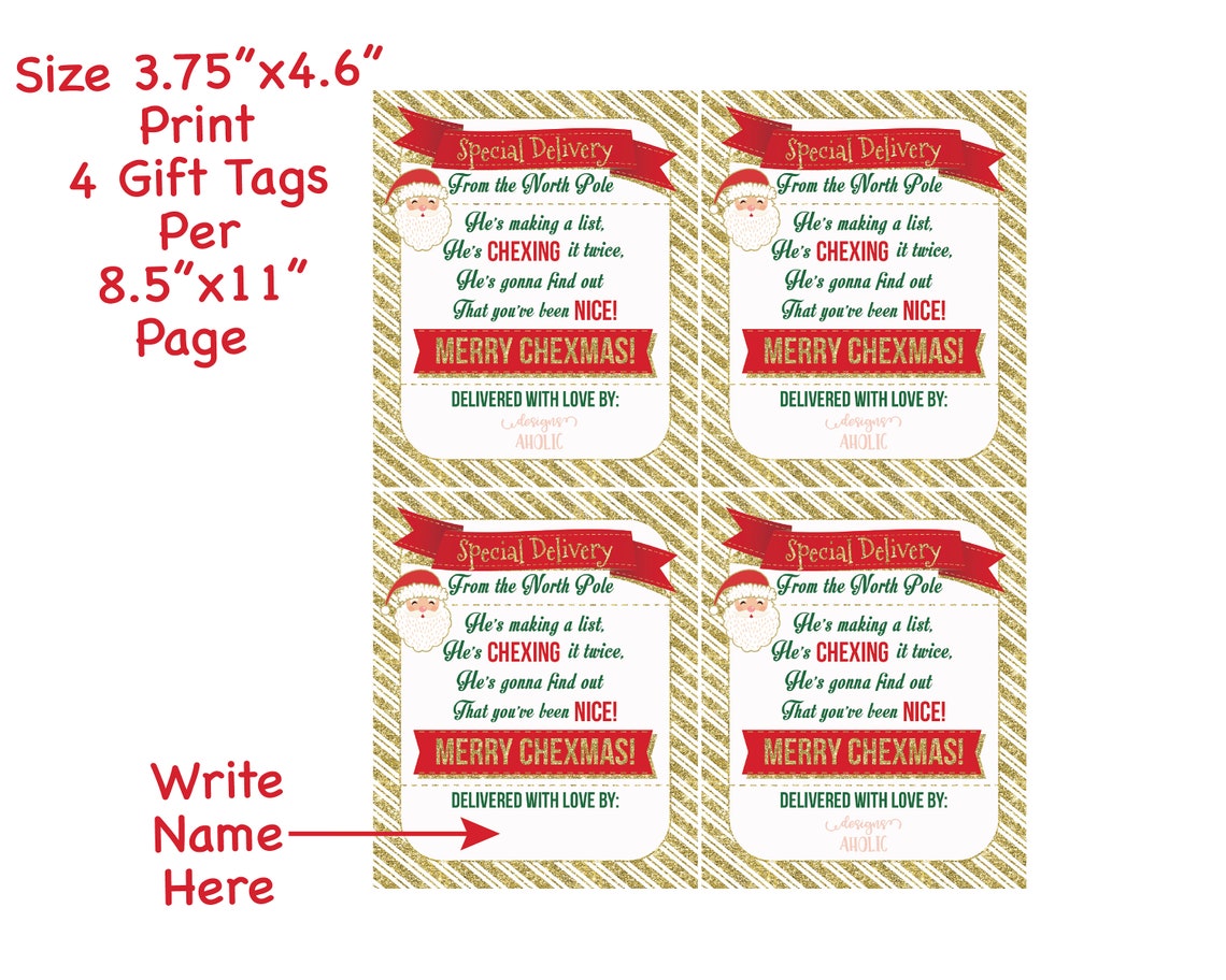 Chex Mix Christmas Gift Tag Chex Mix Gift Tag Chex - Etsy