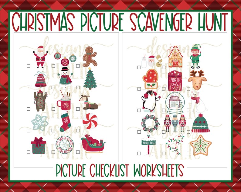 Picture Christmas Scavenger Hunt - Toddler Christmas Picture Scavenger ...