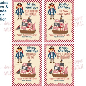 Chips Ahoy Valentine Cards Pirate Valentine Cards Boy - Etsy