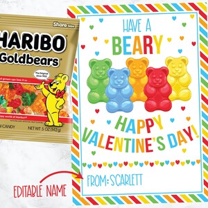 Gummy Bear Valentine Cards - Gummy Bear Valentines - Gummy Valentine ...