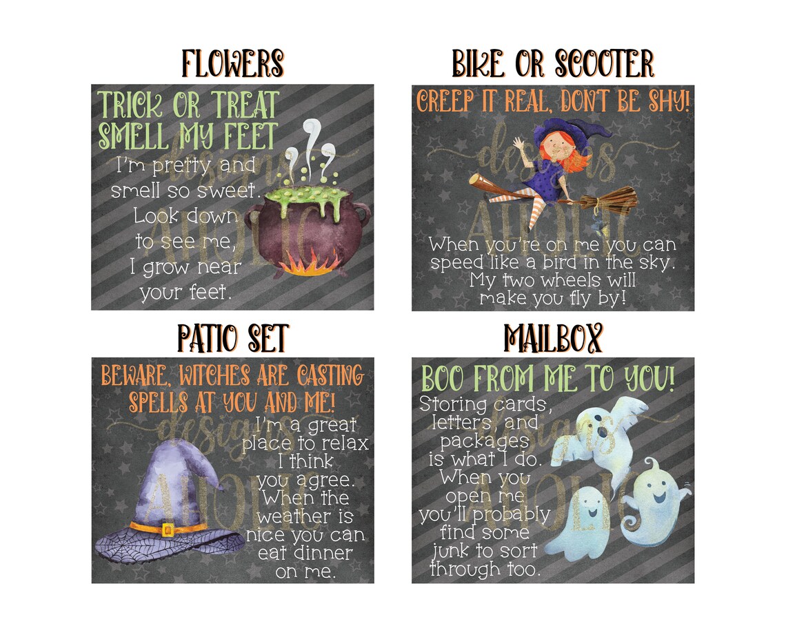 Outdoor Halloween Treasure Hunt Clues Halloween Scavenger | Etsy