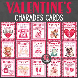 Valentine's Day Charades - 42 Valentine's Day Charades Cards ...