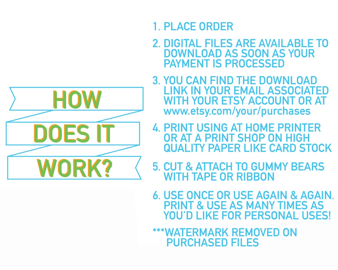 Primary Birthday Gift Tag Gummy Bears Primary Birthday Gift - Etsy