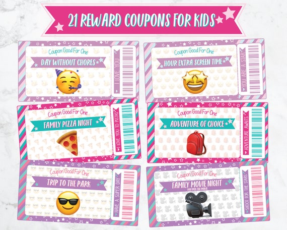 Printable Emoji Reward Coupons for Kids Kid Reward Coupons | Etsy Canada