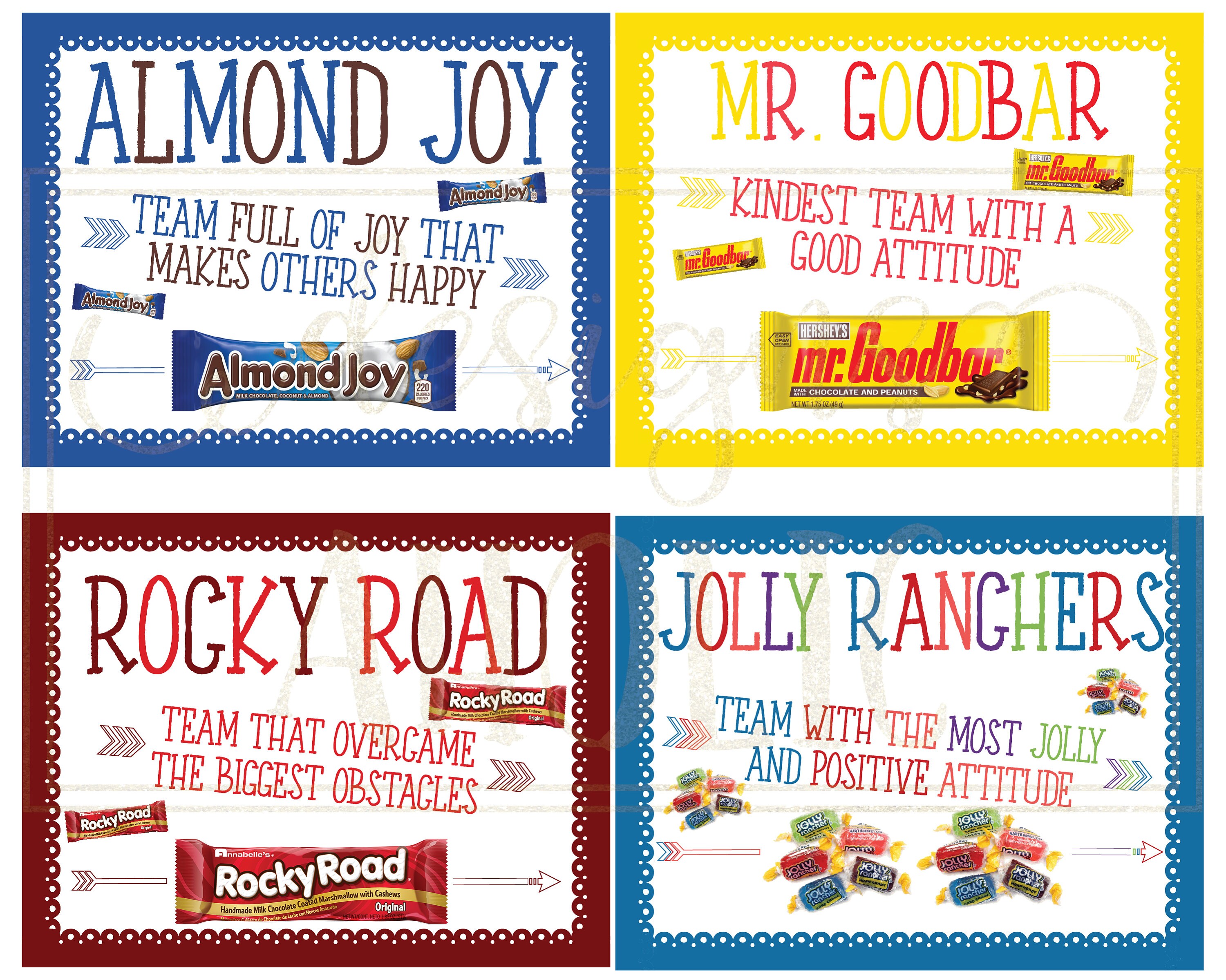 26 Team Candy Bar Awards Candy Bar Award Certificates Team - Etsy Australia