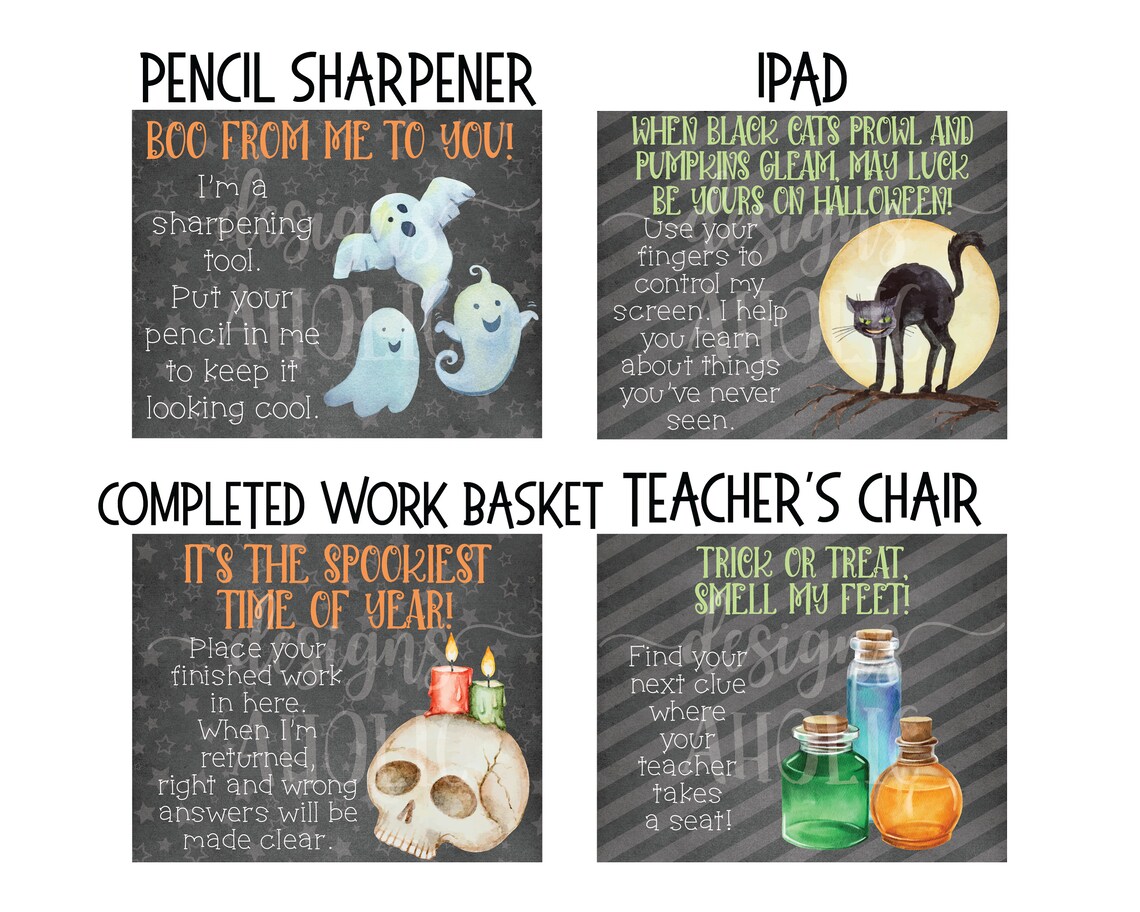 Classroom Halloween Treasure Hunt School Halloween Treasure - Etsy