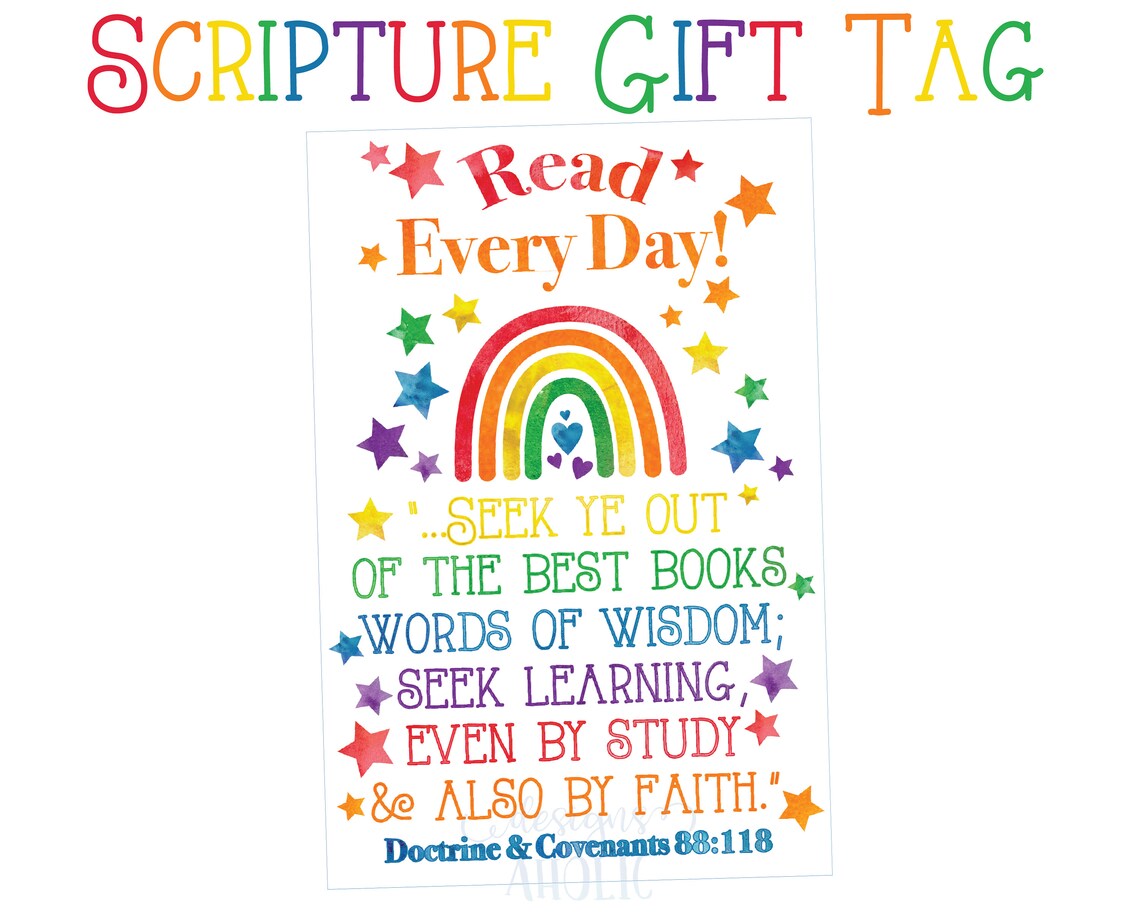 LDS Scripture Gift Tag & Bookmark LDS Baptism Scripture Set - Etsy