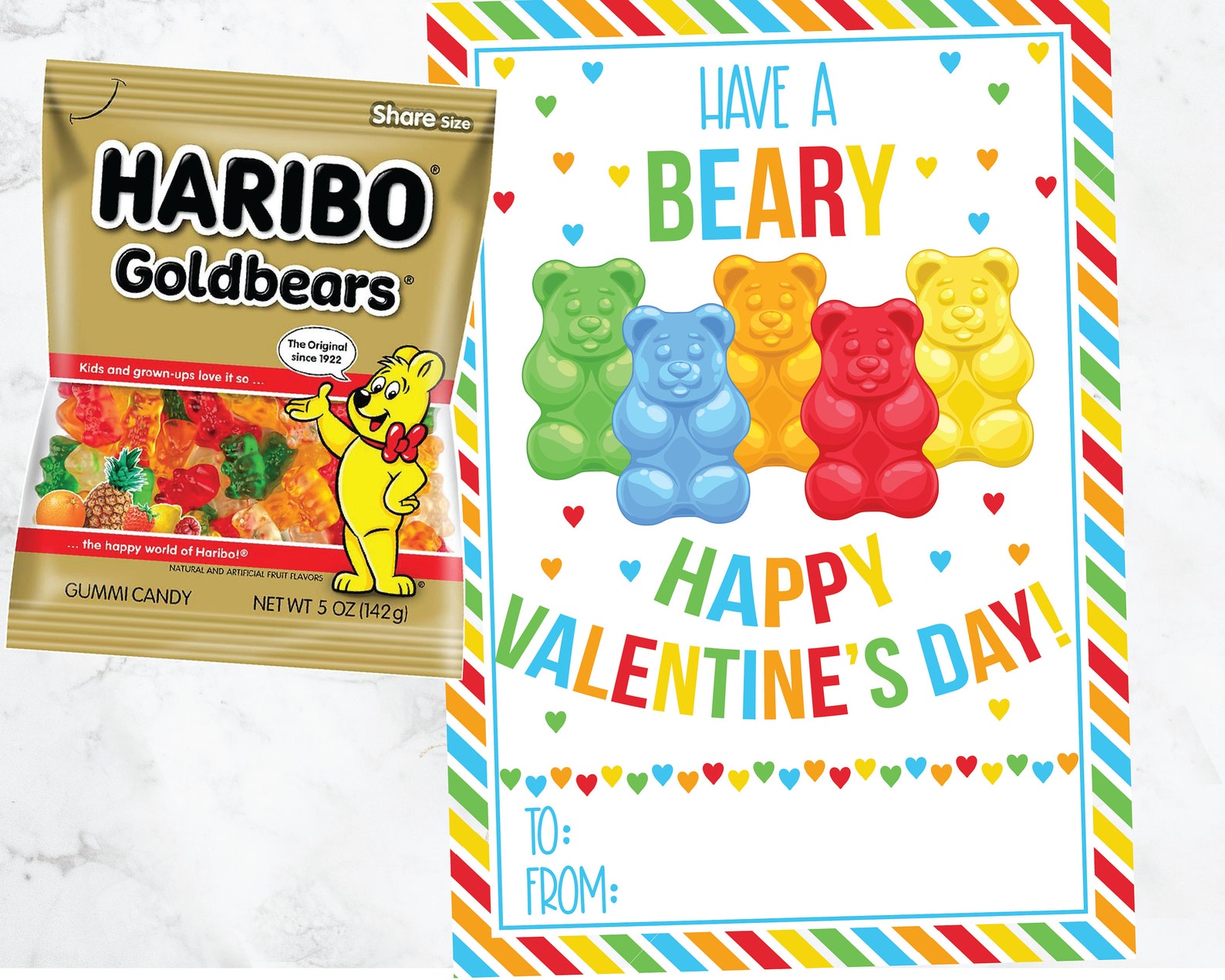 Gummy Bear Valentine Cards Gummy Bear Valentines Gummy - Etsy
