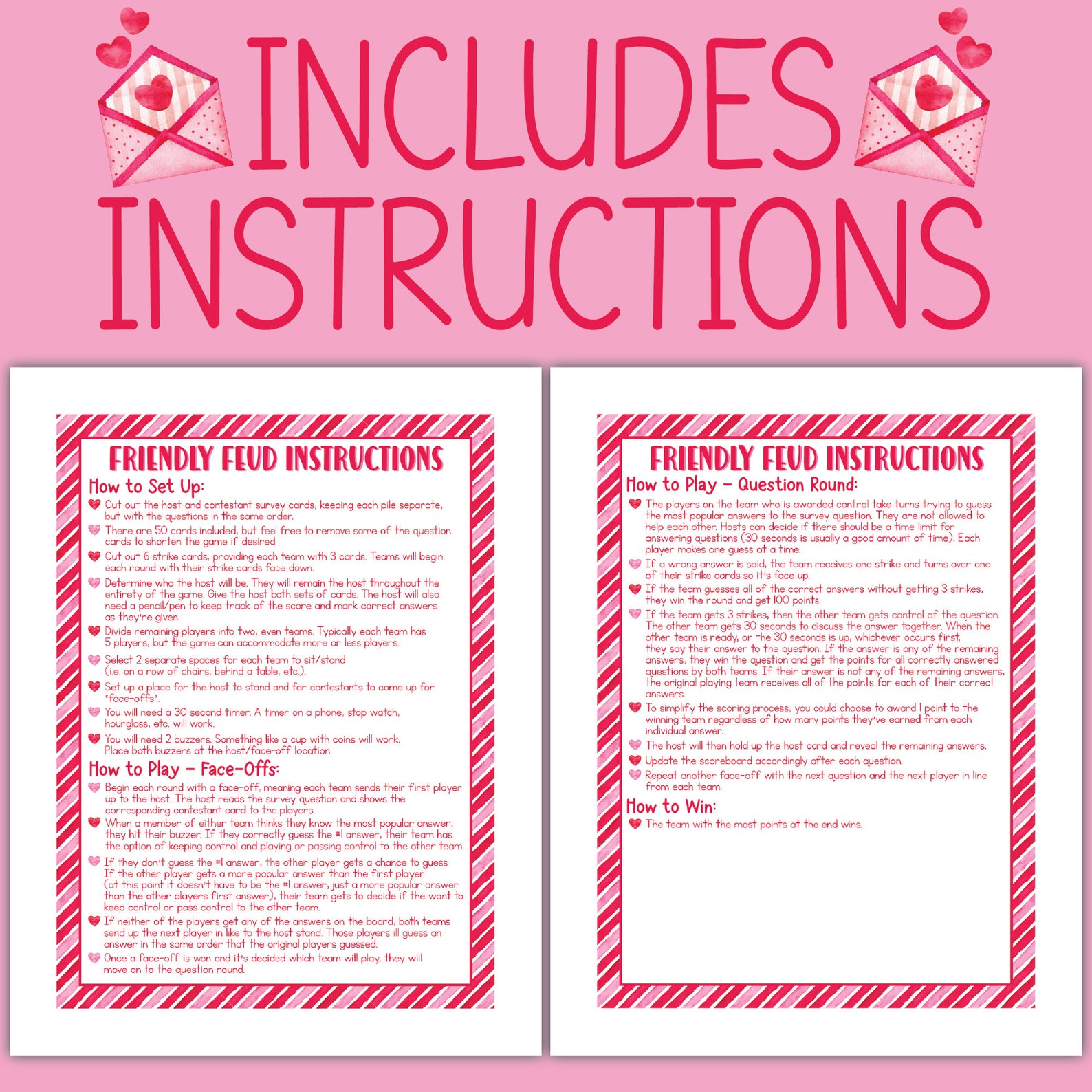 Valentines Friendly Feud - Valentines Party Game - Family Valentines ...
